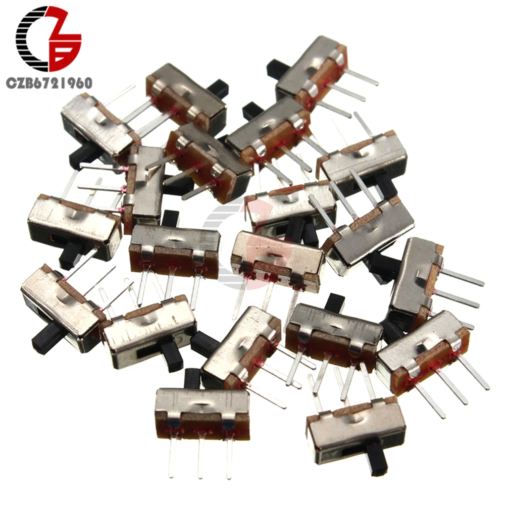 20Pcs SS12D00G3 Toggle Switch 2 Position SPDT 1P2T 3 Pin PCB Panel Mini Vertical Slide Switch ...