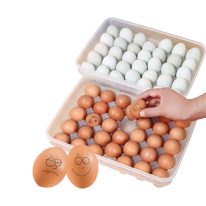 XUNZHE Single plastic egg box food container storage box family kitchen ...