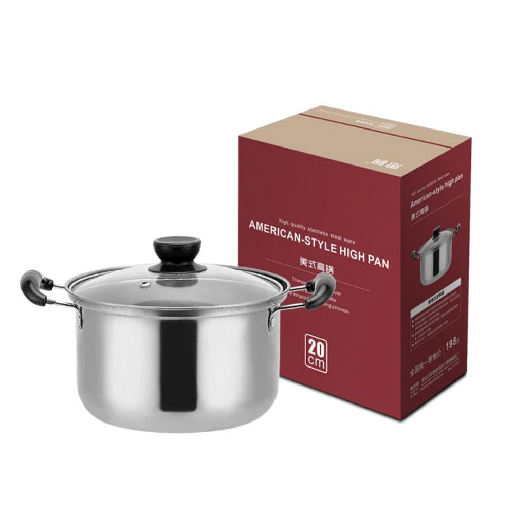 18 CM Soup Stock Pots Kitchen Pot Stainless Steel Straight Small Soup ...