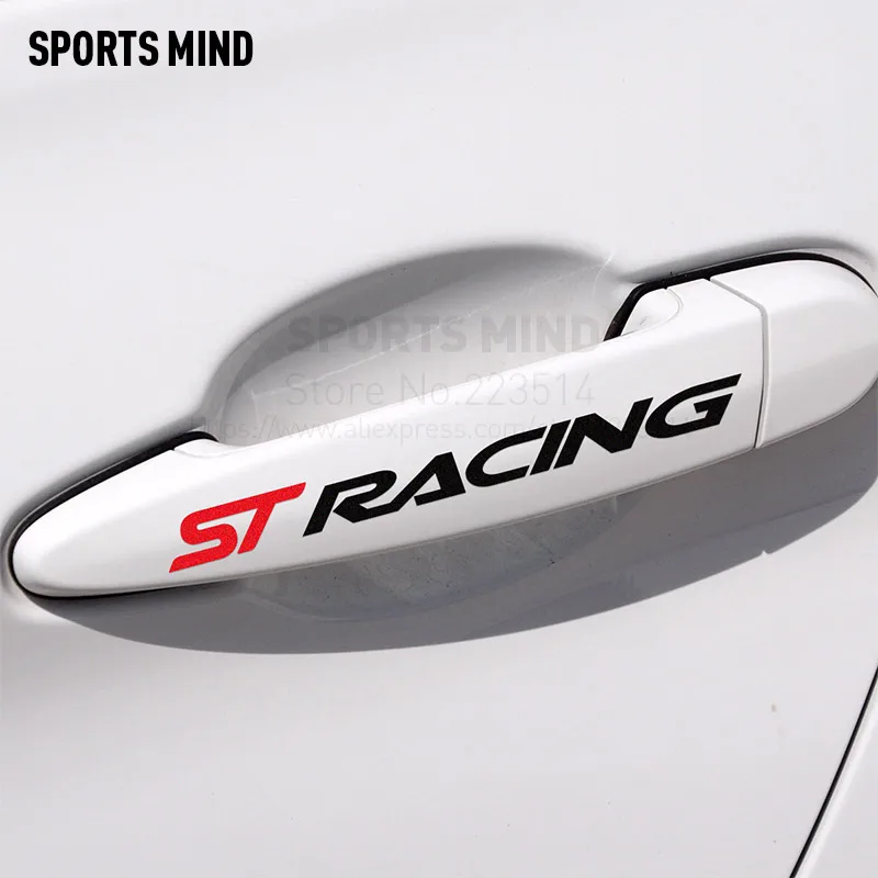 4 Pieces St Racing Car Stickers Door Handle Sticker For Bmw Audi ...