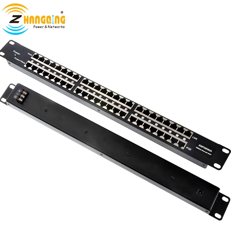 24 Port Poe Injector 48v 24v Midspan Passive Poe Patch Panel For Access ...