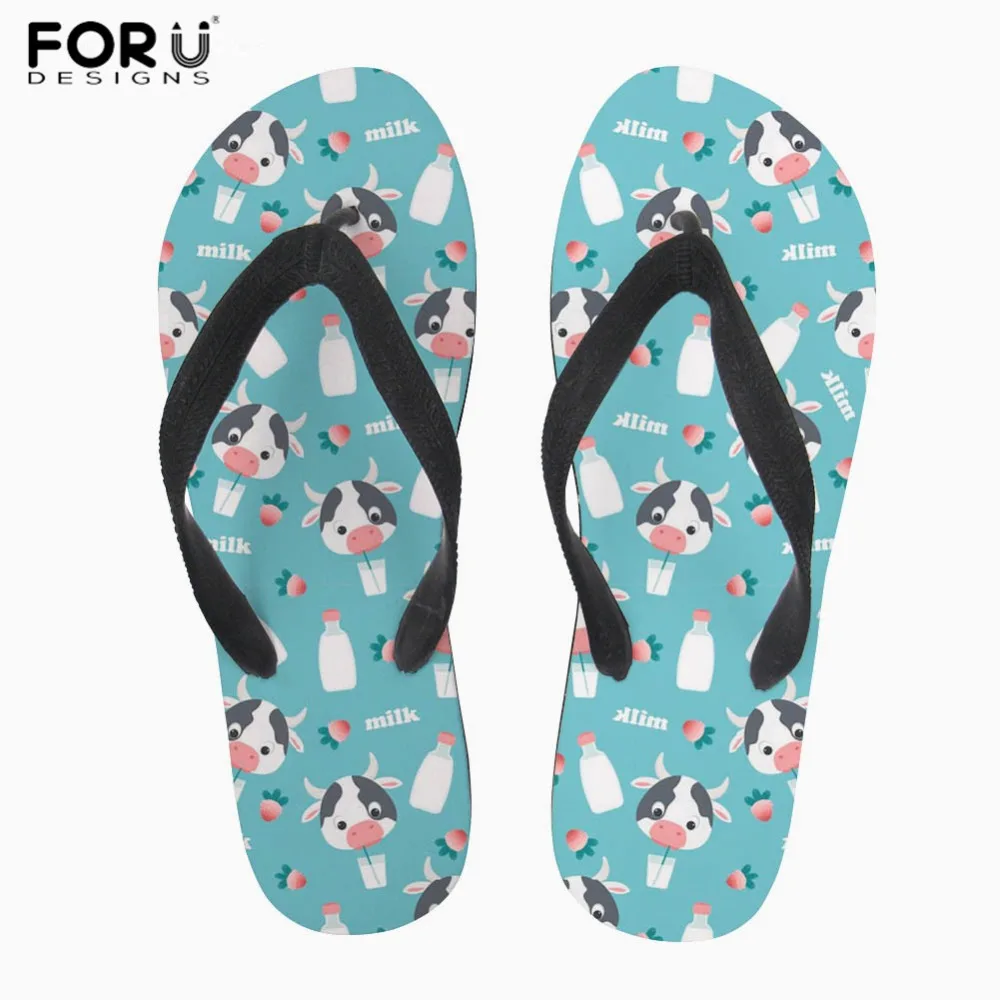 FORUDESIGNS, zapatos para mujer, estampado de vaca, zapatillas de playa ...