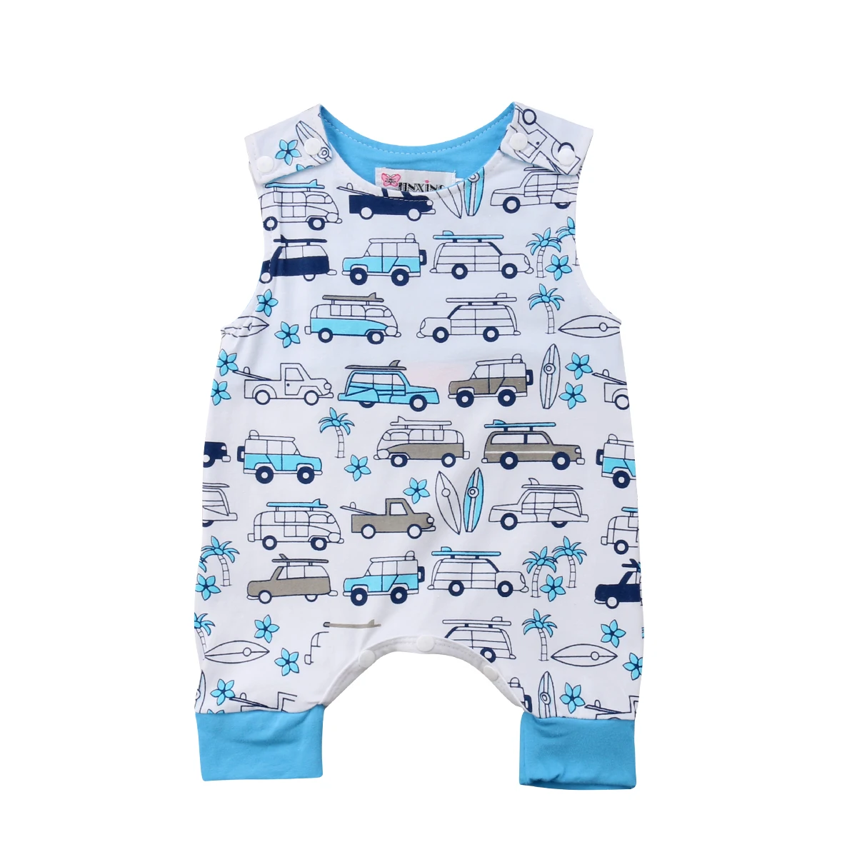Cartoon Baby Boy Girl Cartoon Bus Romper Newborn Infant Kids Jumpsuit ...