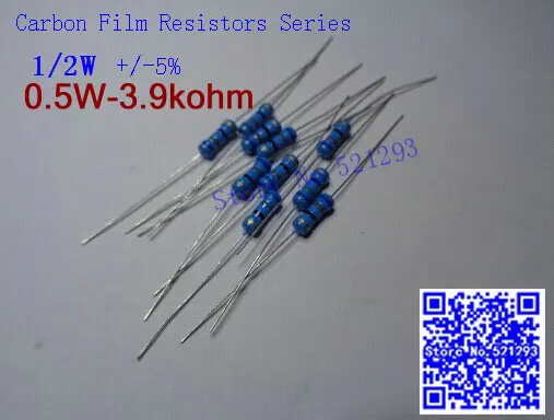 1/2W 3.9k ohm 3K9 5% resistor 1/2w 3.9k ohm carbon film resistor / 0.5W ...