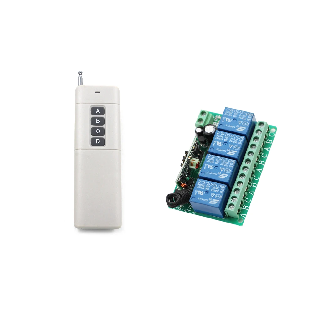 Long Range Distance 4ch Dc12v Wireless Remote Control System Switch ...