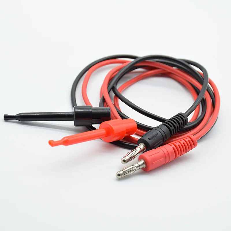 1 pair High Quality 1M Long Multimeter Dual Test Hook Clip to Male ...