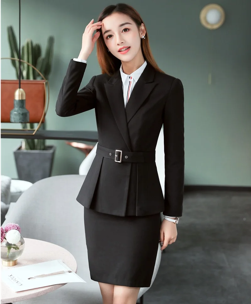 High Quality Fabric Autumn Winter Business Suits With Skirt And Tops ...