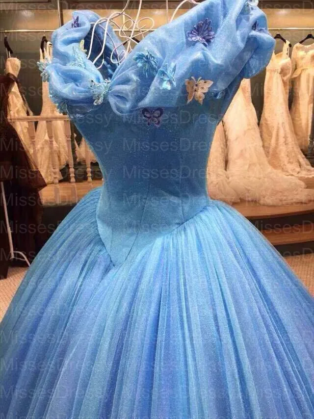 Blue Cinderella Wedding Dress