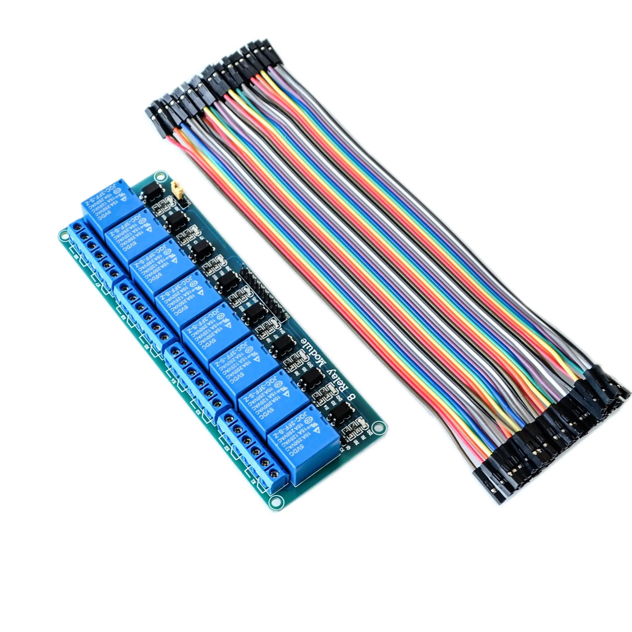 Dc 5v módulo de relé de 8 canais & 40 pinos fêmea fêmea dupont cabo raspberry pi dsp avr pic ...