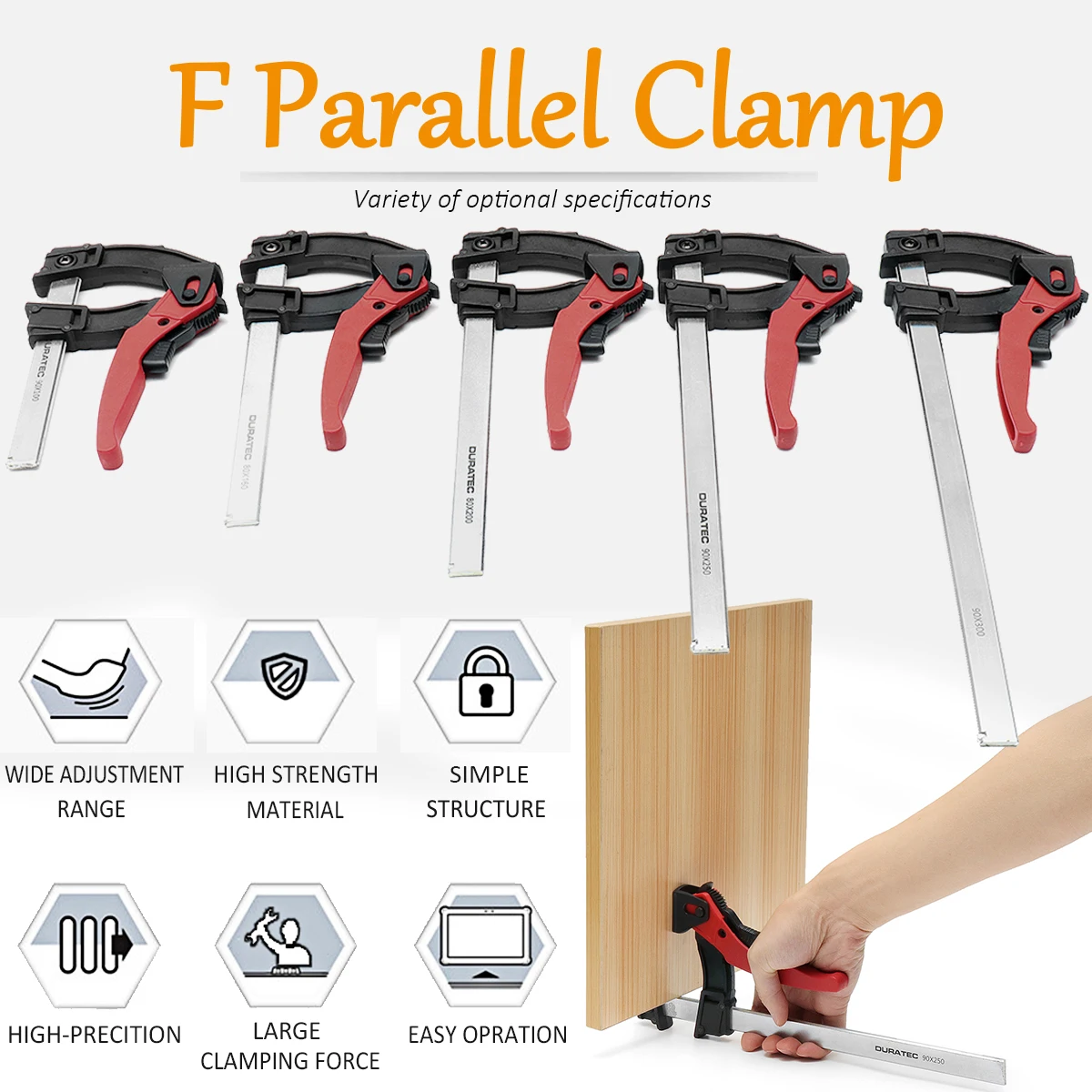 90x 100/160/200/250/300mm Adjustable Quick Grip Clamps Woodworking ...