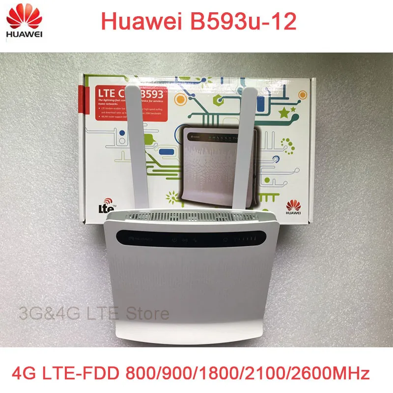 (+2pcs antenna ) Unlocked Huawei B593 B593u 12 huawei logo 4G LTE FDD ...