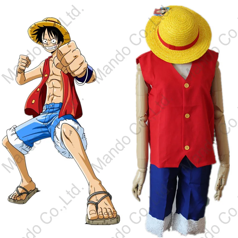 Anime One Piece Affe D. Luffy 1th Cosplay Kostüme Halloween outfit top ...