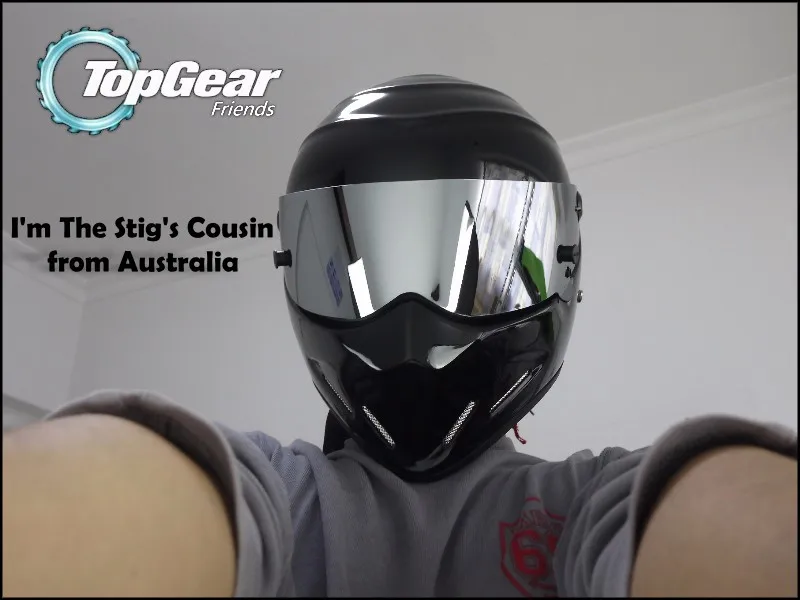 Topgggear The Stig Matte Black Helmet With Black Visor Collectable Like ...
