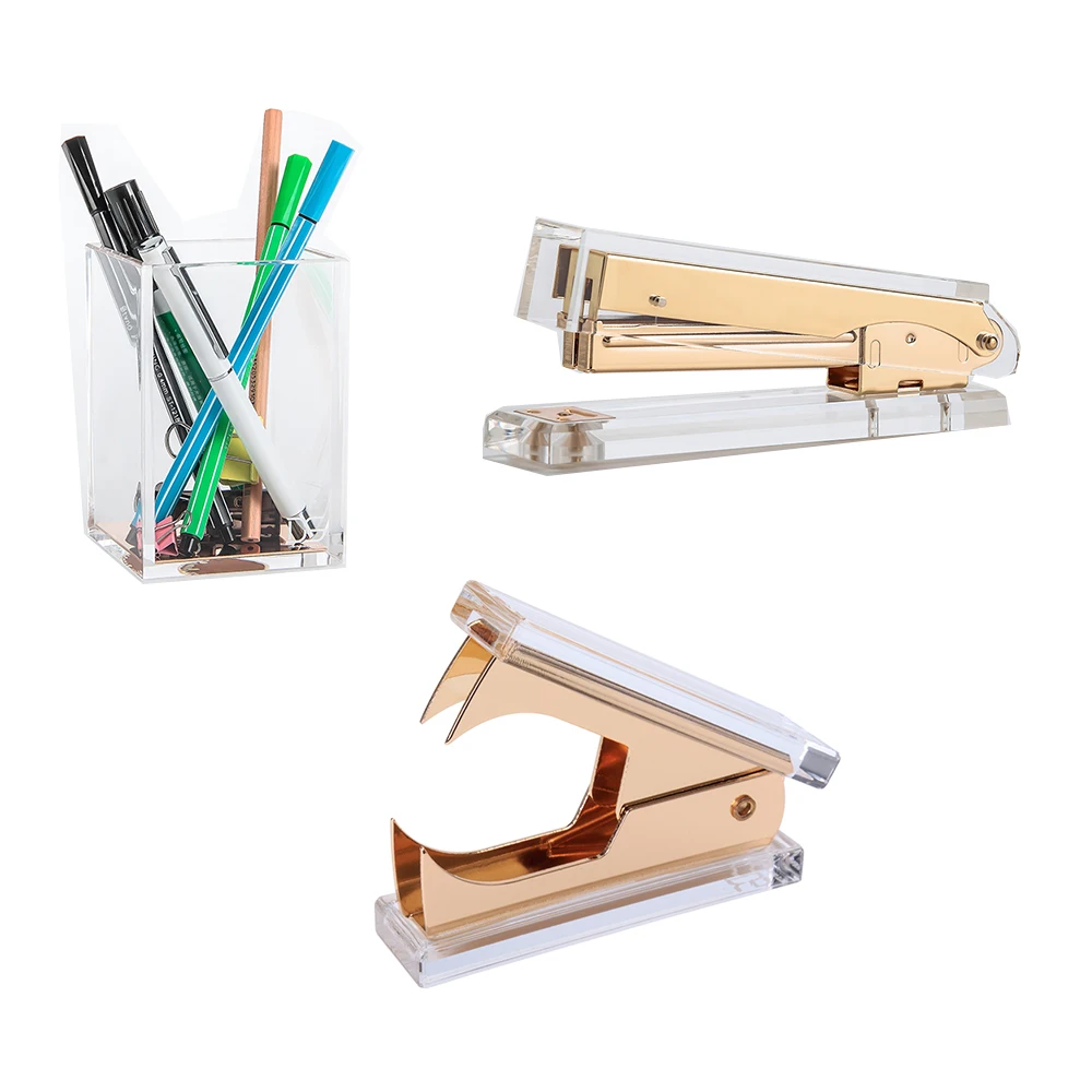 Acrylic Gold Stapler Gold & Acrylic Chic Desktop Stationery Series ...
