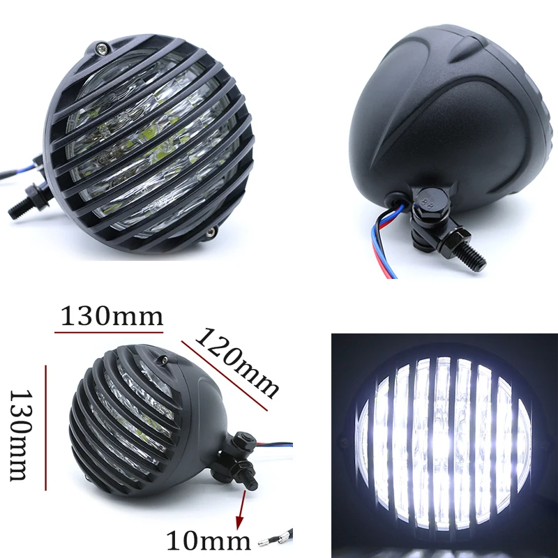 4 Inch Motorcycle led Headlamp Scooter DC 12V Grill Headlight Motorbike ...