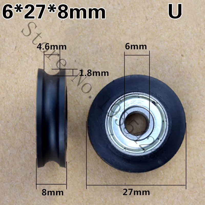 SWMAKER 6*27*8 U type groove pulley wheel concave round Nylon bag ...