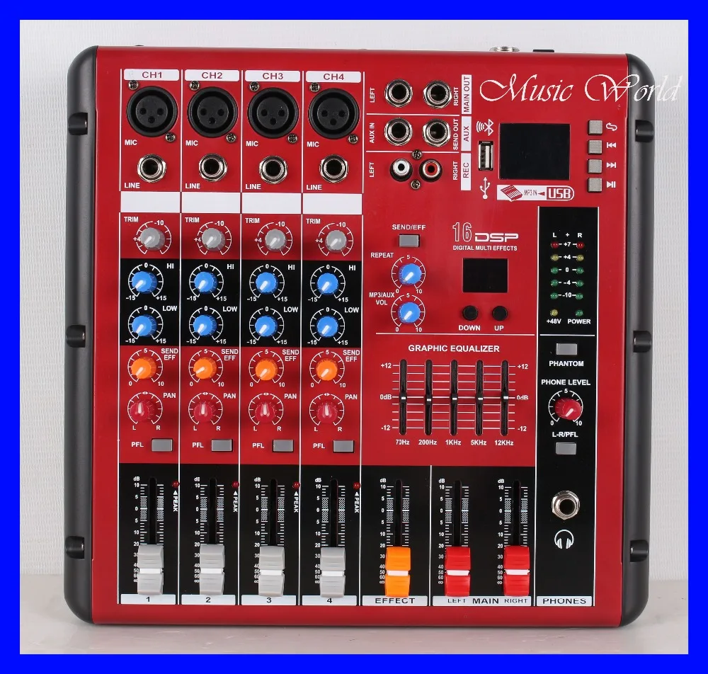 Amplifier Audio Powered Mixer 4 Channel Professional Mixing PMR406 For ...