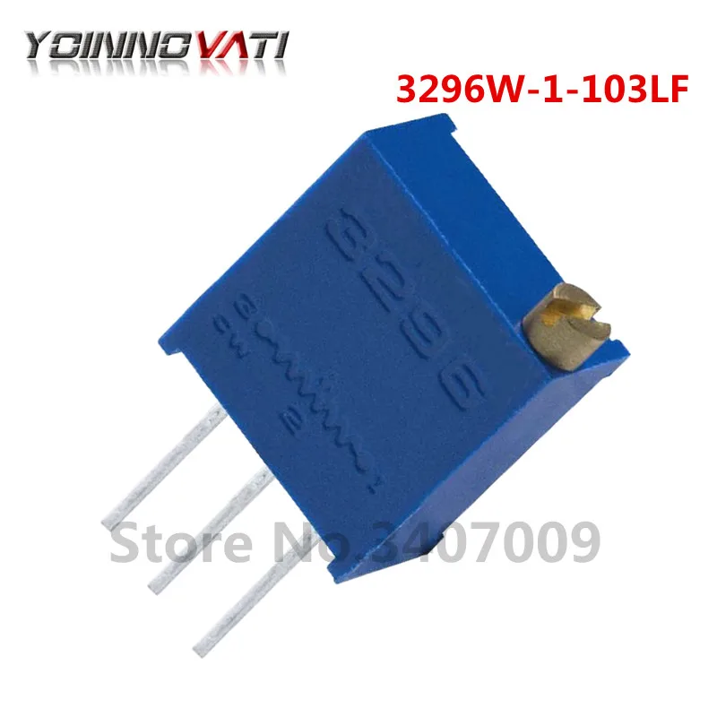 10 Pçs/lote 3296W 1 103LF 3296W 103 K ohm 10 Top regulamento Multiturn ...
