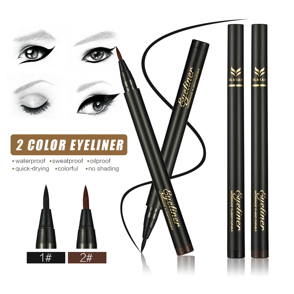 HUAMIANLI Brand Makeup Black Brown Eyeliner Pencil Waterproof Long ...