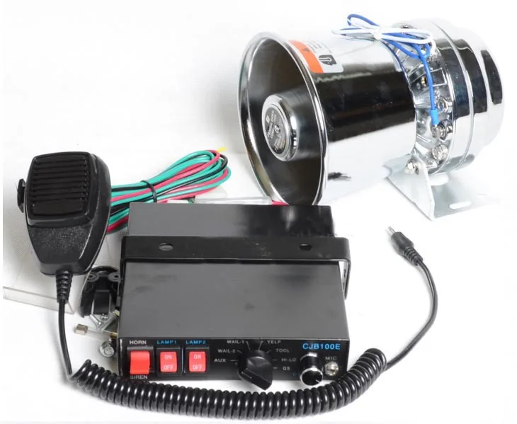 200W Car Alarm Siren 7 Tone Stainless Steel Speaker Automotive ...