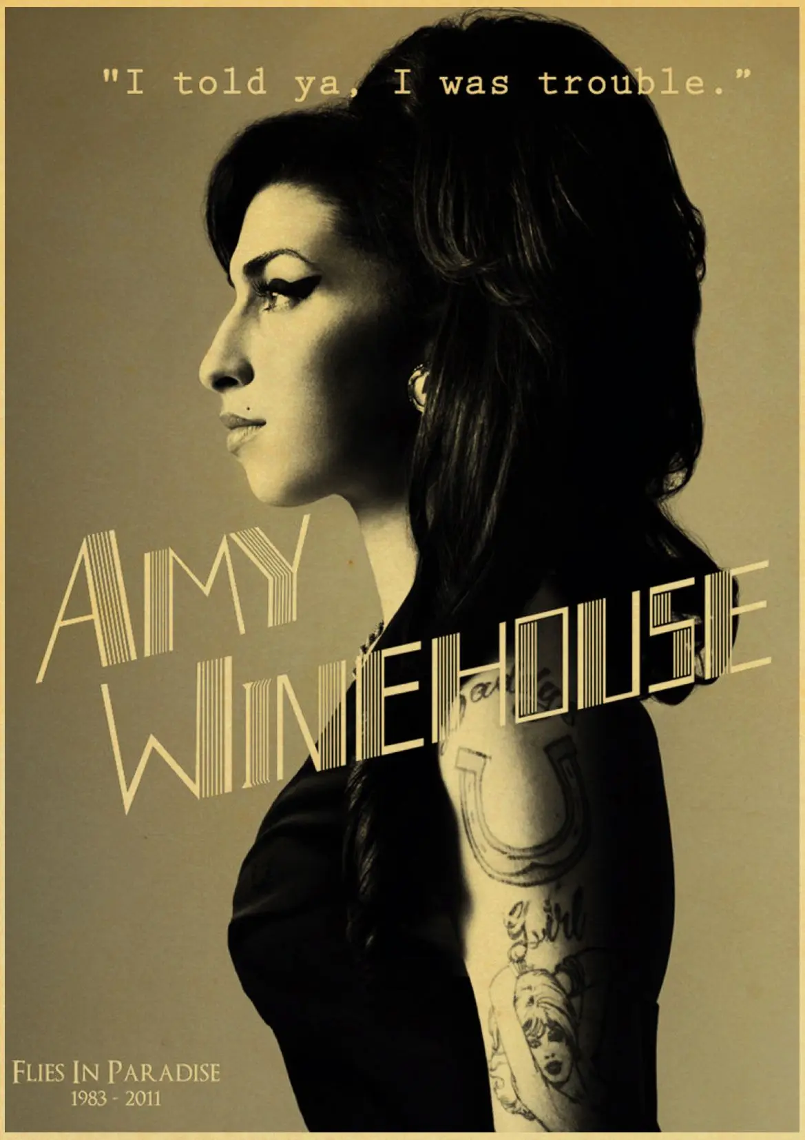 Amy Winehouse Singer Vintage Posters Kraft Paper Bar Decorative Wall ...