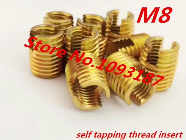 20pcs M8*1.25 m8 Self Tapping insert/Self Tapping Screw Bushing/Carbon ...