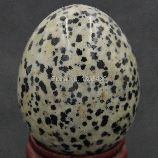 34x44mm Natural Gemstone Dalmation Jasper Sphere Egg Chakra Healing ...
