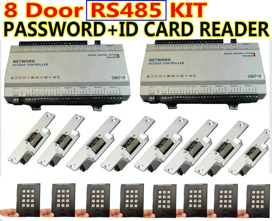 8 Door Rs485 Telecommunication Industry Level Access Controller System ...