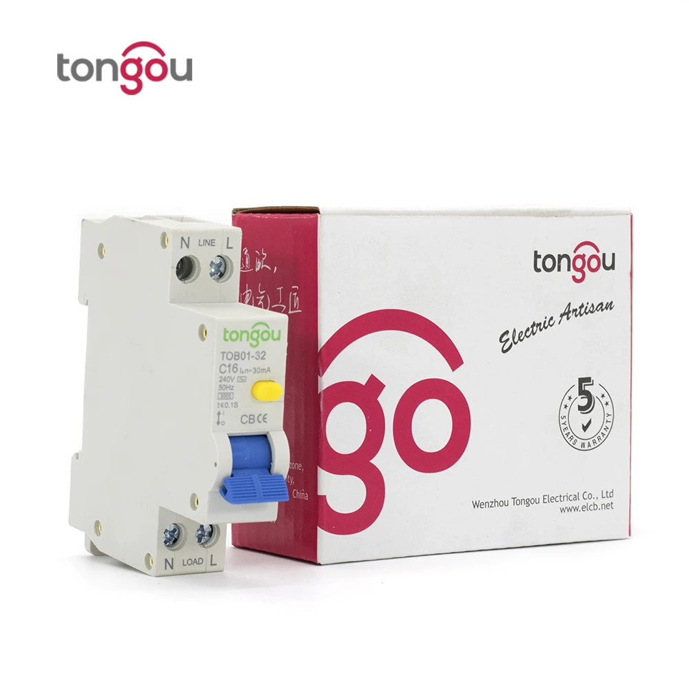 18mm-RCBO-ELCB-16A-30ma-1P-N-Residual-Current-Circuit-Breaker-With-Over ...