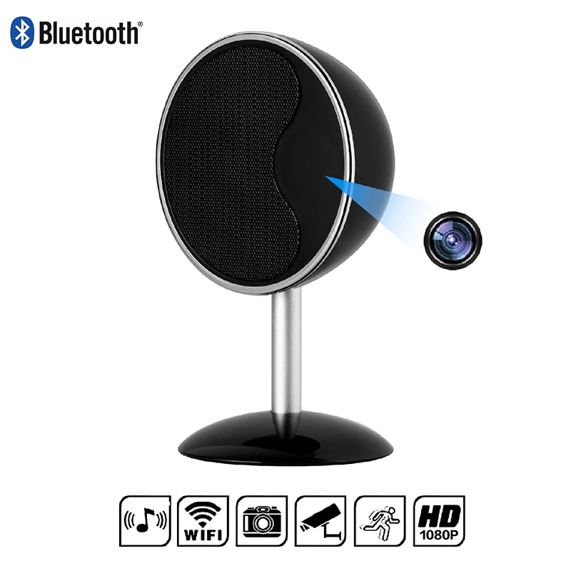 HD 1080P WiFi Camera of Bluetooth Speaker Night Vision APP Remote Mini ...