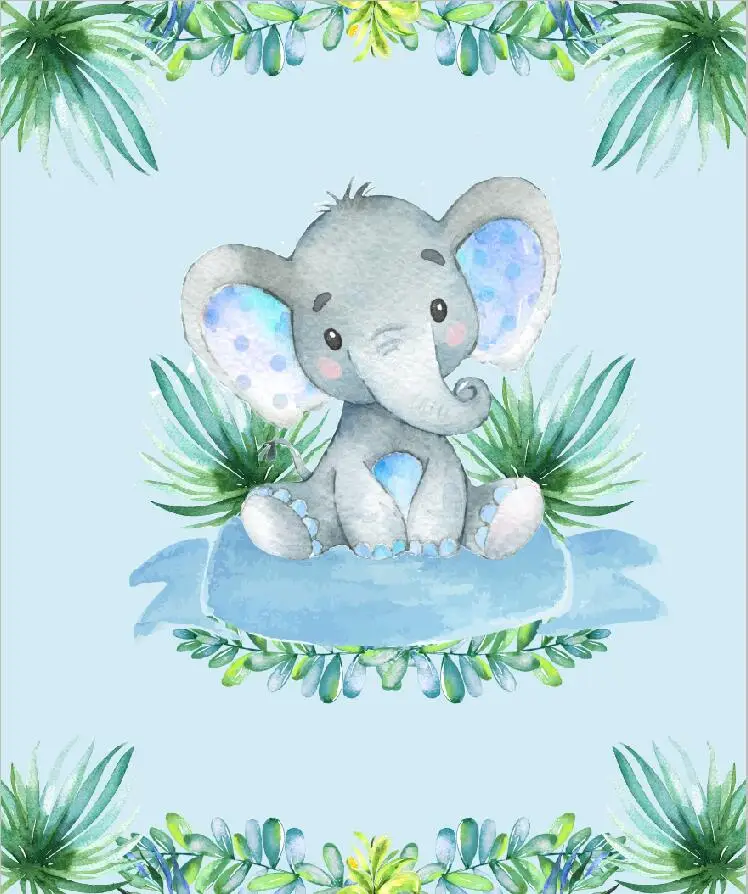 Blue Baby Shower Elephant Clipart