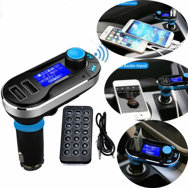 Adaptador de cargador USB Dual para coche con pantalla LCD, Kit de convertidor Bluetooth ...