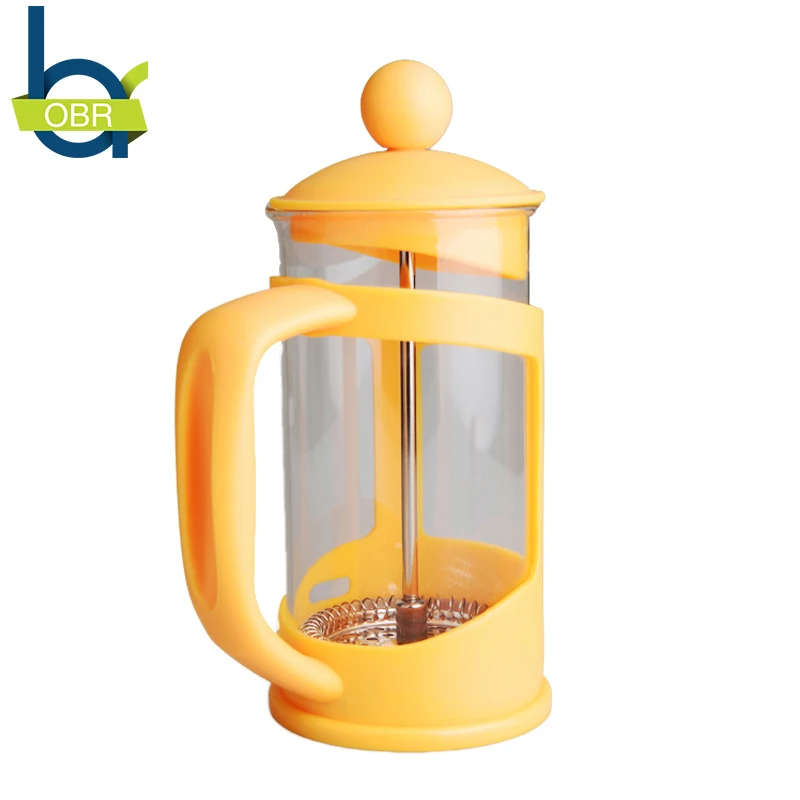 OBR Glass+Plastic French Pressure Coffee Pot Portable Hand Pressure ...