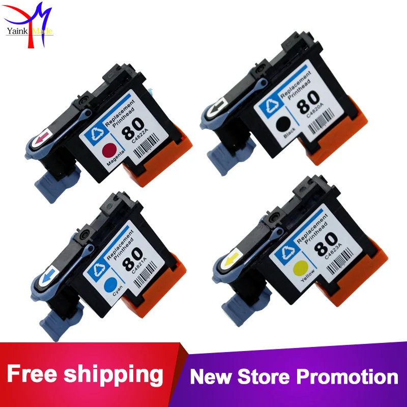 4 colors Remanufactured for HP 80 printhead for HP Designjet 1000 1050c ...