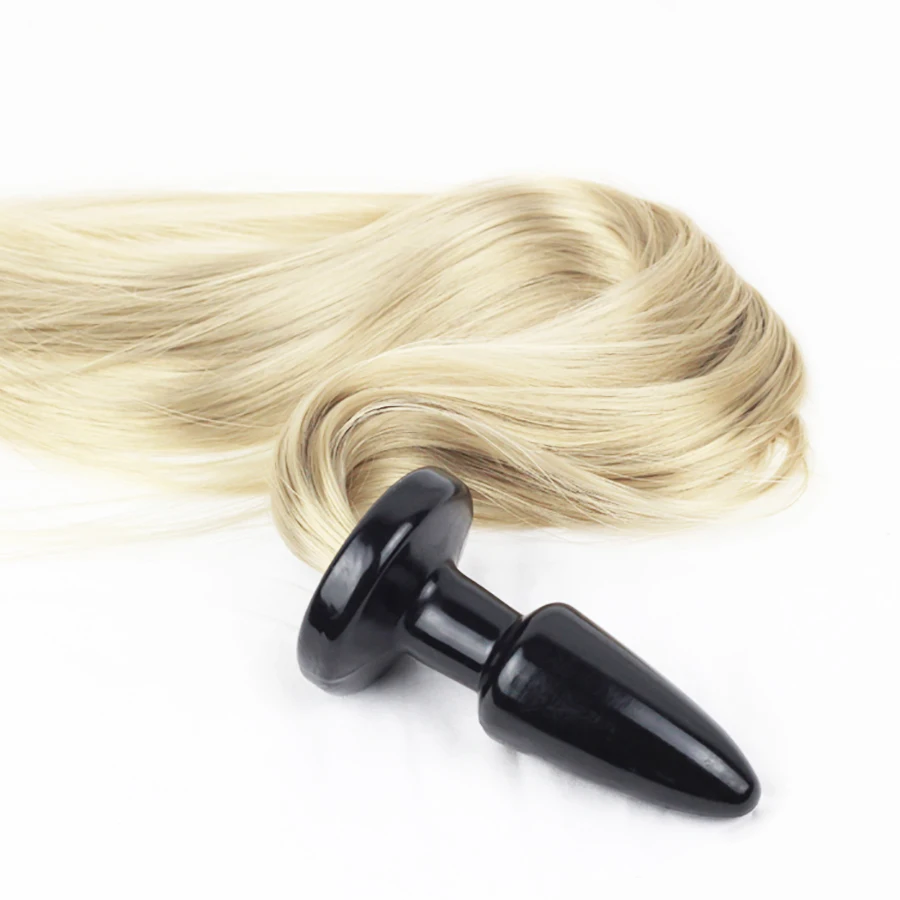 Juegos sexuales de cola de caballo para mujeres, tapón Anal de silicona ...