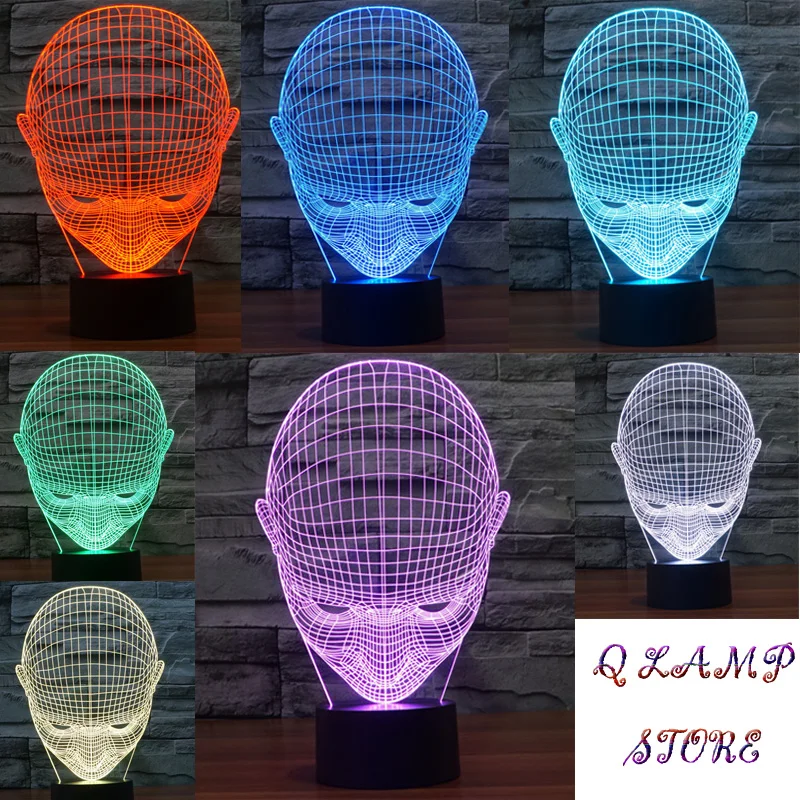 2017 Novelty Design Abstract Three dimensional Portrait 3D USB LED Lamp ...