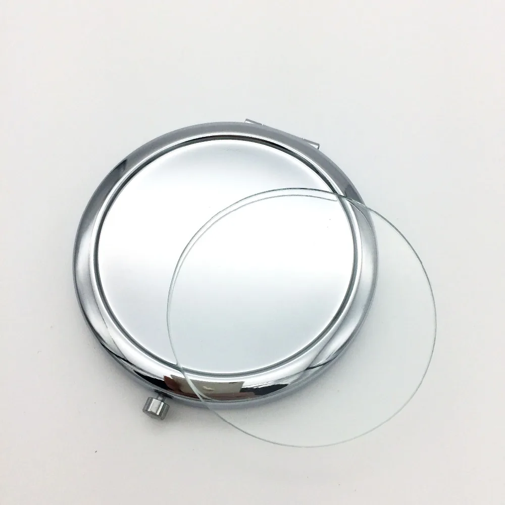 Metal Pocket Makeup Round Compact Mirror Portable Blank Mirror with ...