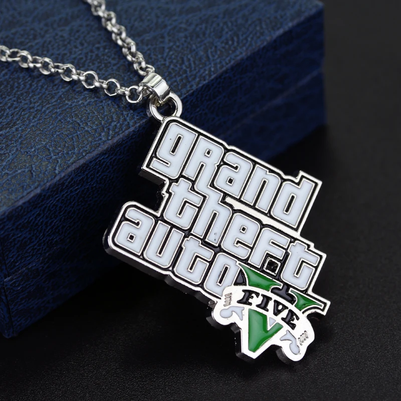 MQCHUN Classic Game GTA Necklace Grand Theft Auto Pendant Necklace For ...