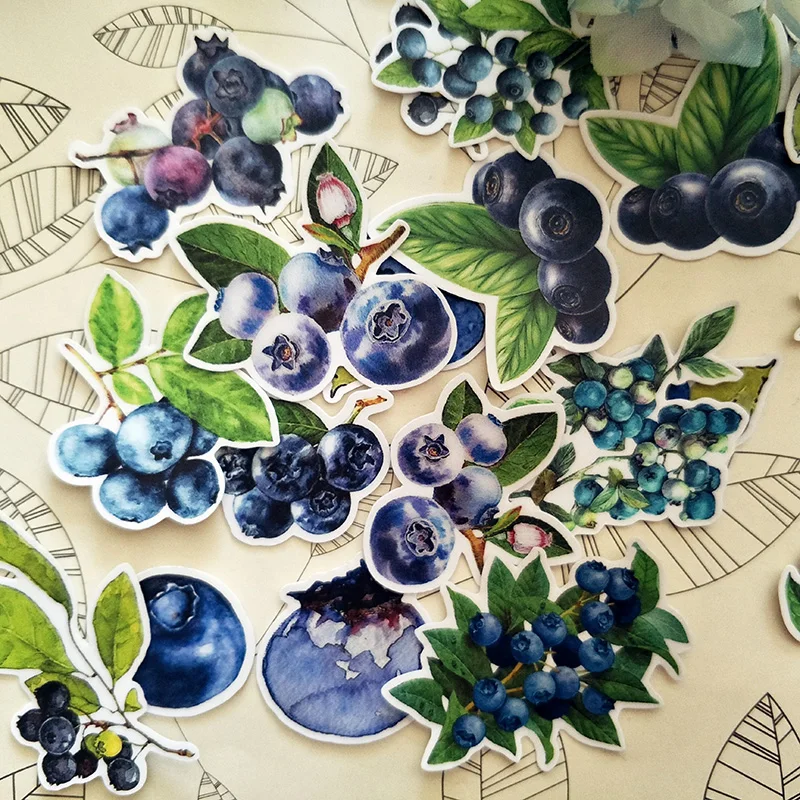 30Pcs-3D-Blueberry-Fruit-Stickers-Junk-Journal-Planner-Stickers ...