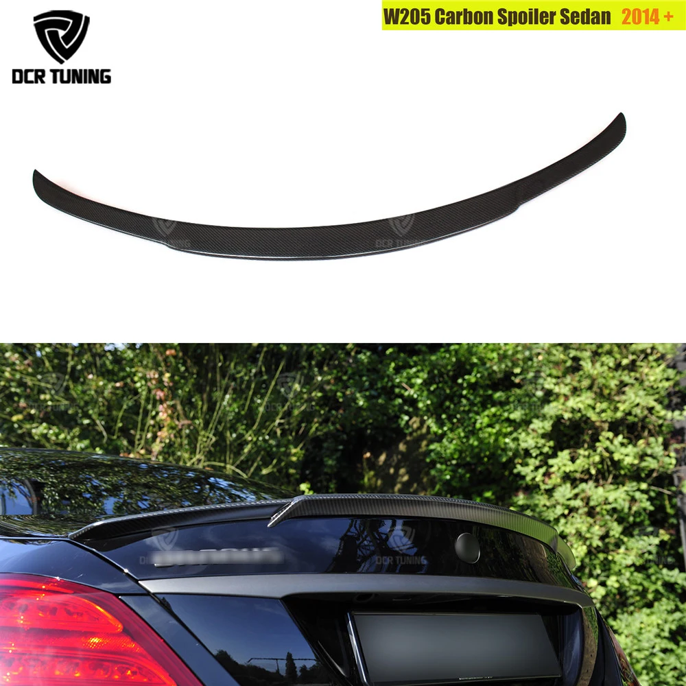 For Mercedes W205 Carbon Spoiler 4 Door Sedan C63 C180 C200 C250 C260