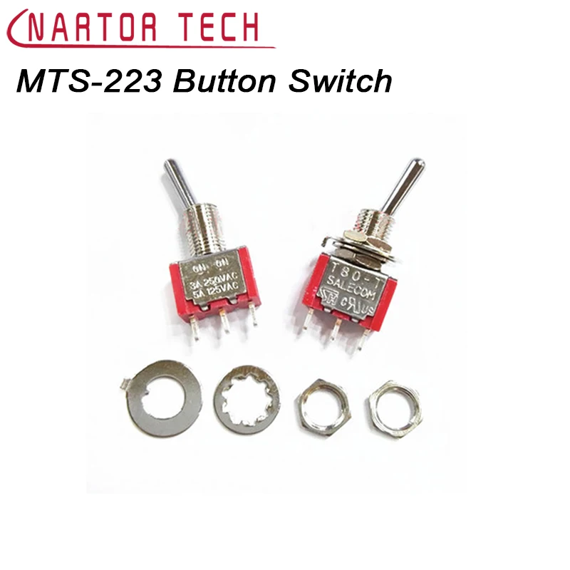 10Pcs MTS 223 Red 6 Pin 3 Position Momentary ON OFF ON Automatic Return ...