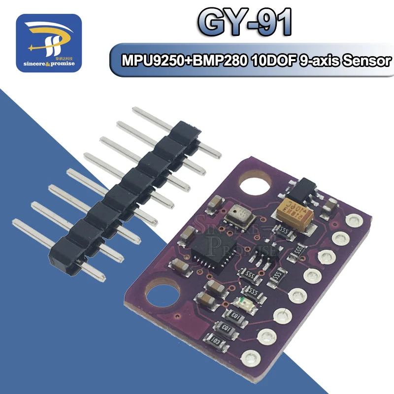 MPU 9250 mcu9250 BMP280 SPI IIC/I2C 10DOF 가속 자이로스코프 나침반 Arduino 3 5V 용 ...
