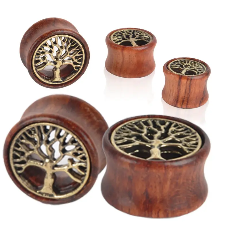 1Pair-8-20mm-Saddle-Ear-Gauges-Tree-of-Life-Wood-Ear-Tunnels-Plugs ...