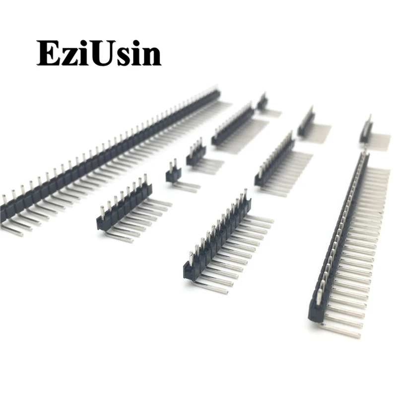 R/a 2.54mm Single Row Right Angle Male Breakaway Pcb Board Pin Header ...