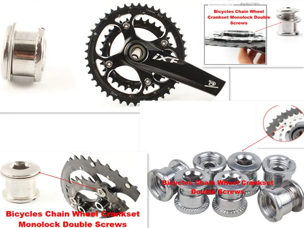 20pc/lot Bicycle Crankset Steel Chainwheel ring Bolt Nuts cycle Crank ...