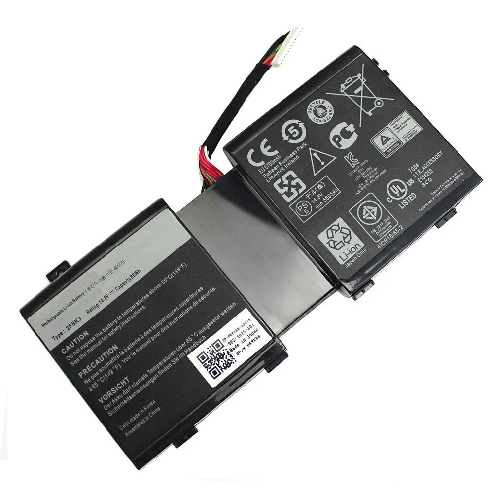 86WH Laptop Battery for Dell Alienware 17 18 18x M17X R5 M18X R3 series ...