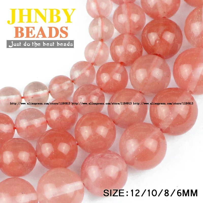 JHNBY-Watermelon-red-stone-6-8-10-12MM-Natural-Stone-beads-Round-Loose ...