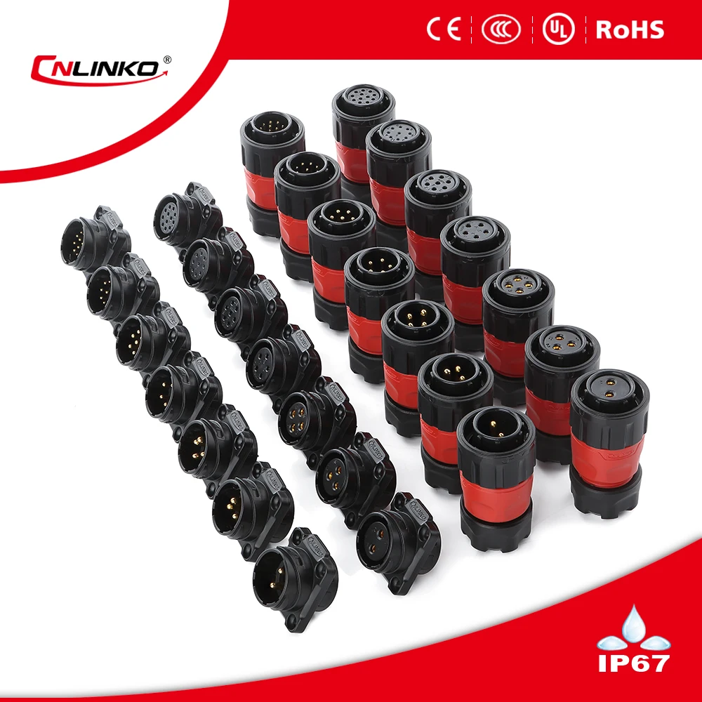 Cnlinko electric waterproof circular IP67 connector auto 2pin 3pin 4pin ...