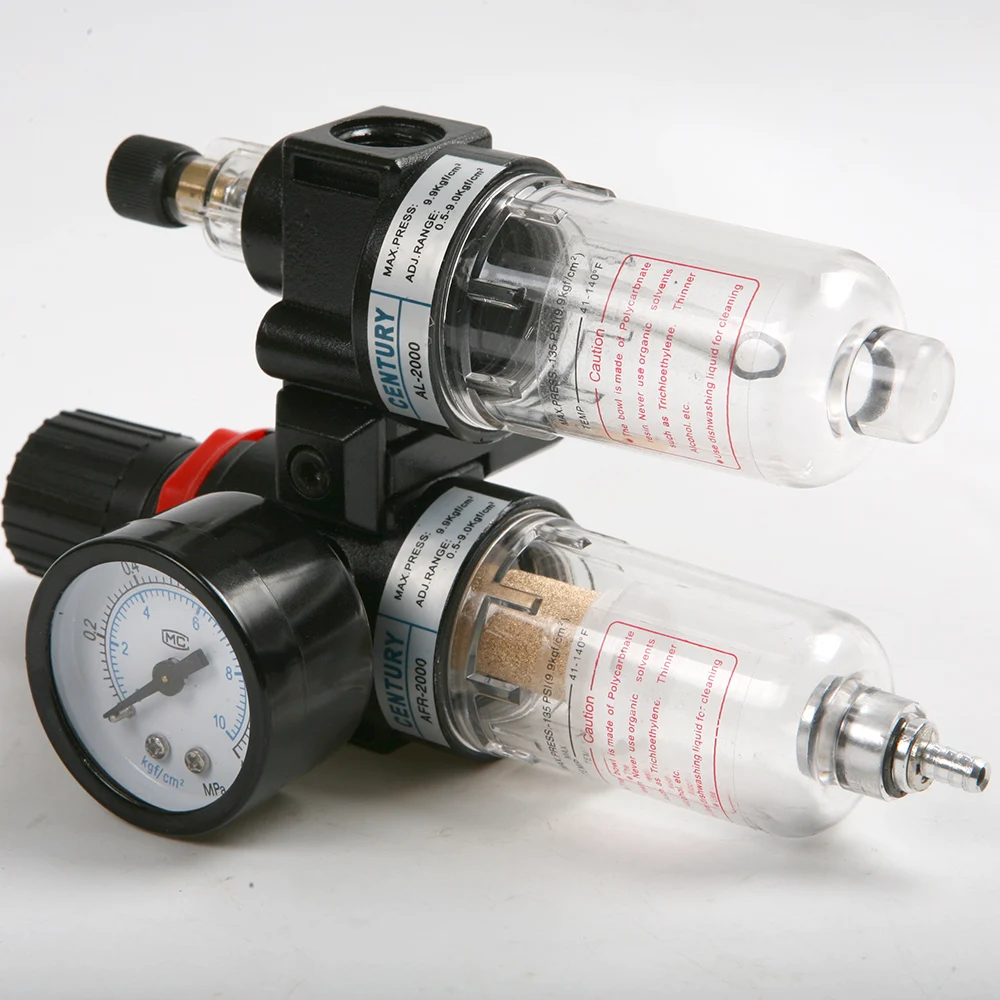 Fximee G1/4'' In line Air Compressor Filter Regulator Gauge Trap Oil ...