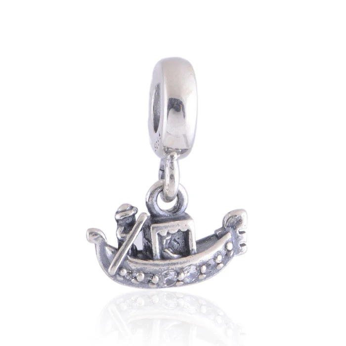 Original 925 Sterling Silver Charms Venice Gondola Boat Charm Pendant ...